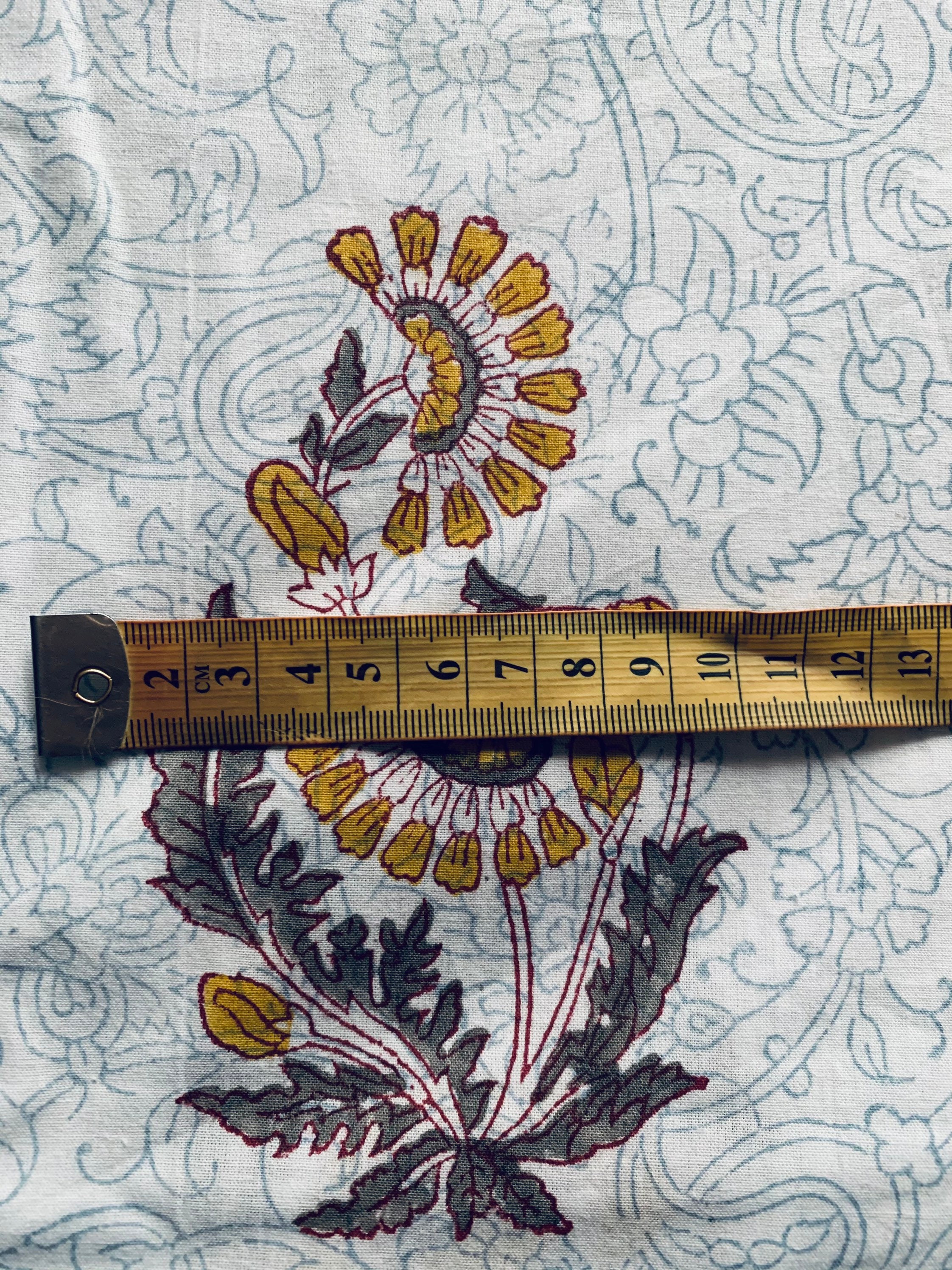 Floral Block Print Cotton Fabric Sewing Fabric Modern Floral | Etsy