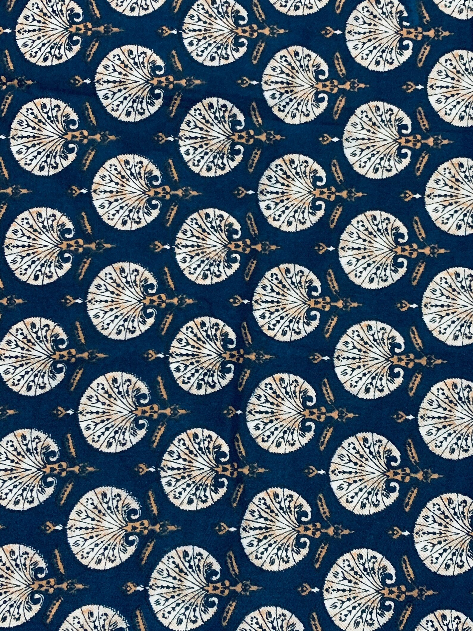 Navy Modern Floral Fabric Soft Cotton Fabric Floral Screen | Etsy