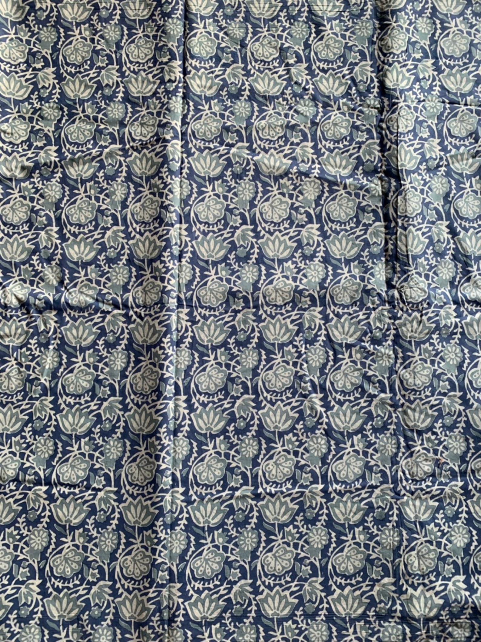 Blue Beautiful Hand Block Printed Fabric Cotton Fabric - Etsy UK