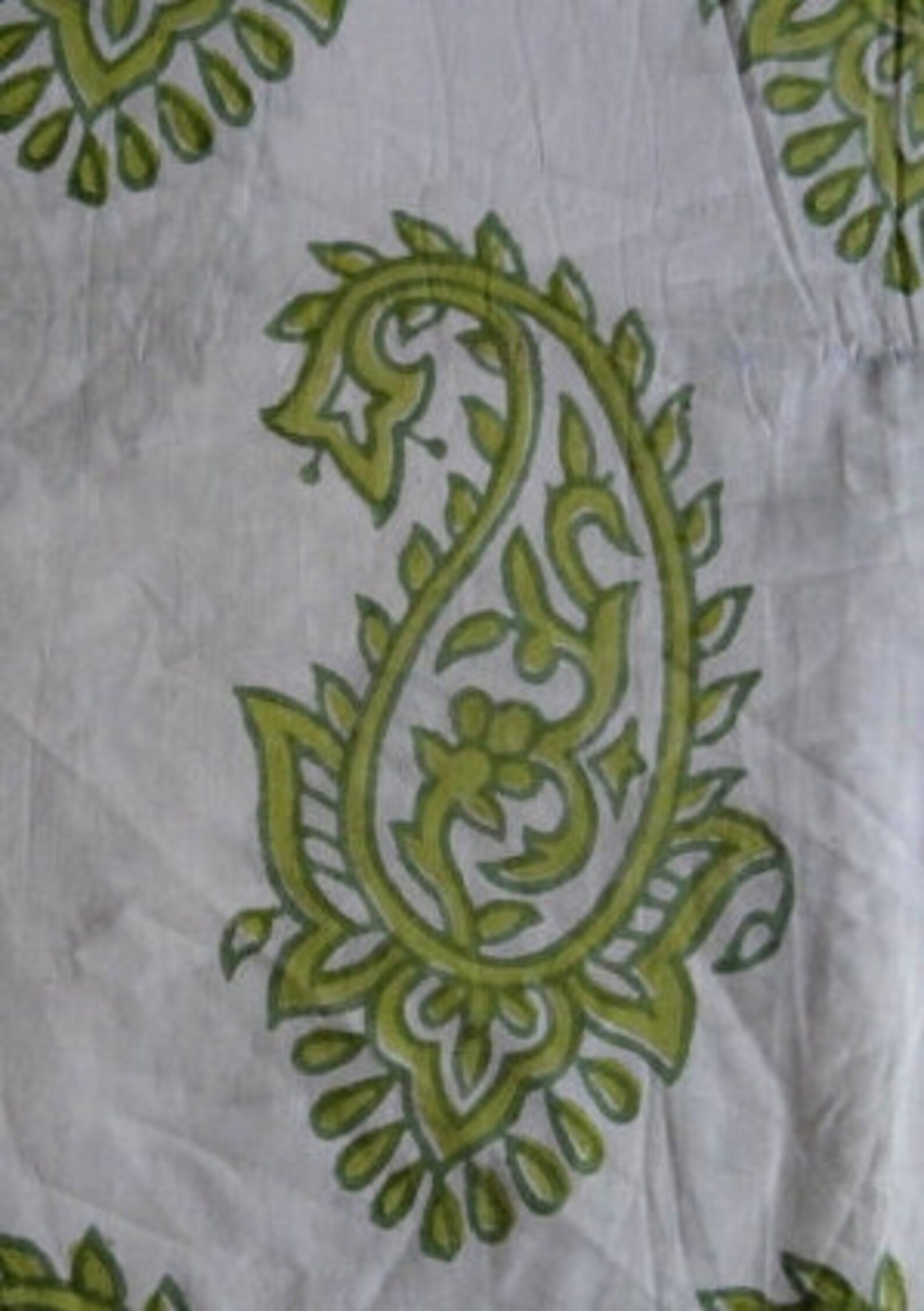 Green Paisley Print Hand Block Print Printed Cotton Fabric - Etsy