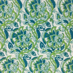 Cyan Modern Floral Fabric Soft Cotton Sewing Theme Fabric Fabric Floral ...