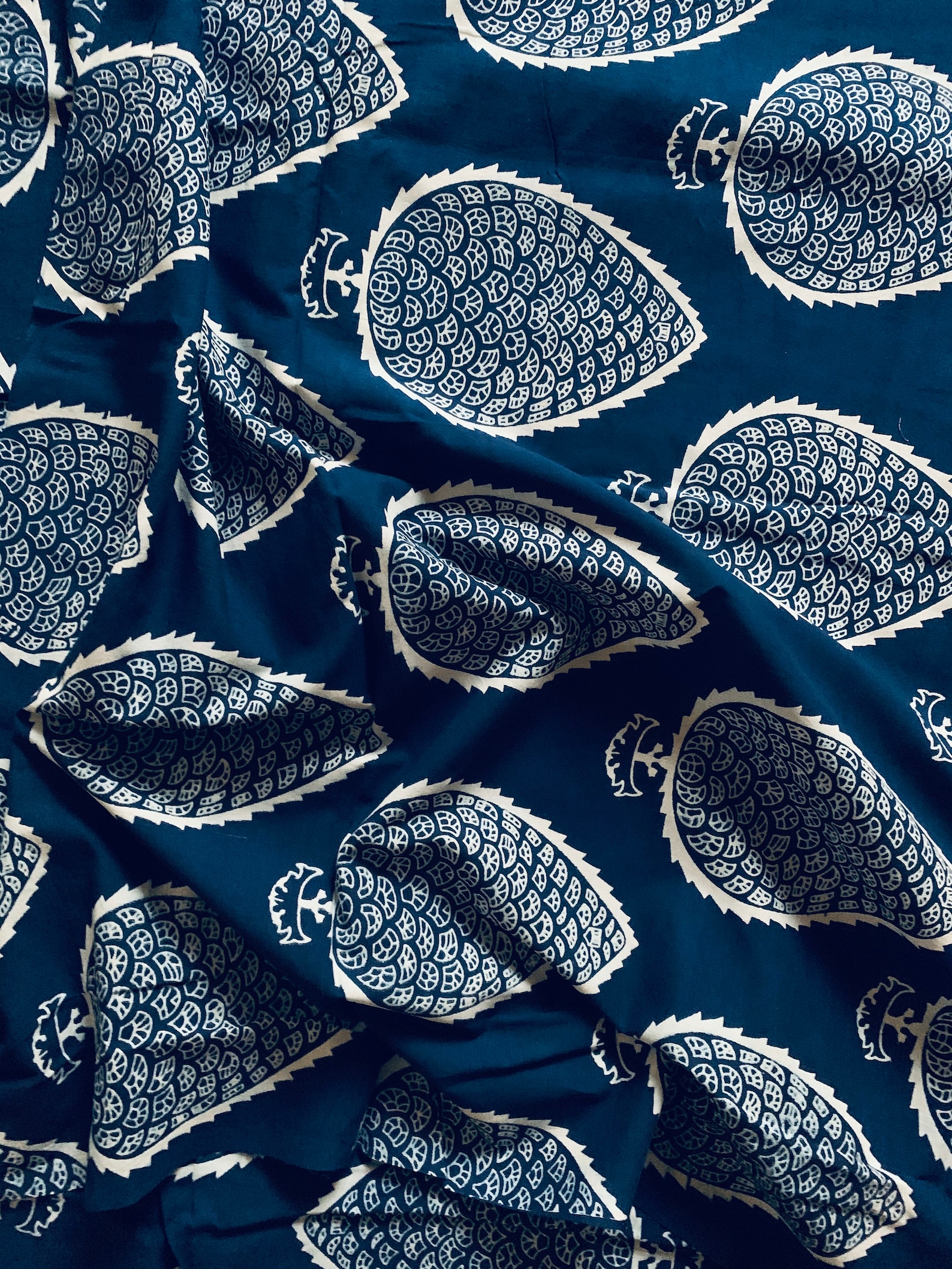 Indigo Blue Print Fabric Hand Block Printed Fabric Natural - Etsy