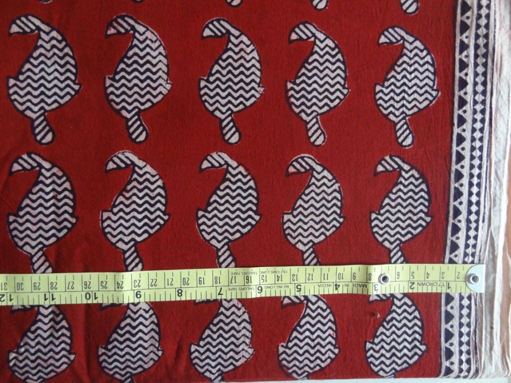 Hand Block print Paisley print fabric block print dress | Etsy