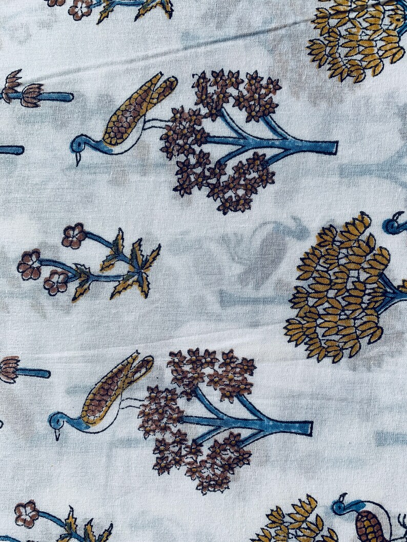 Cotton Fabric floral block print sewing theme fabric modern | Etsy