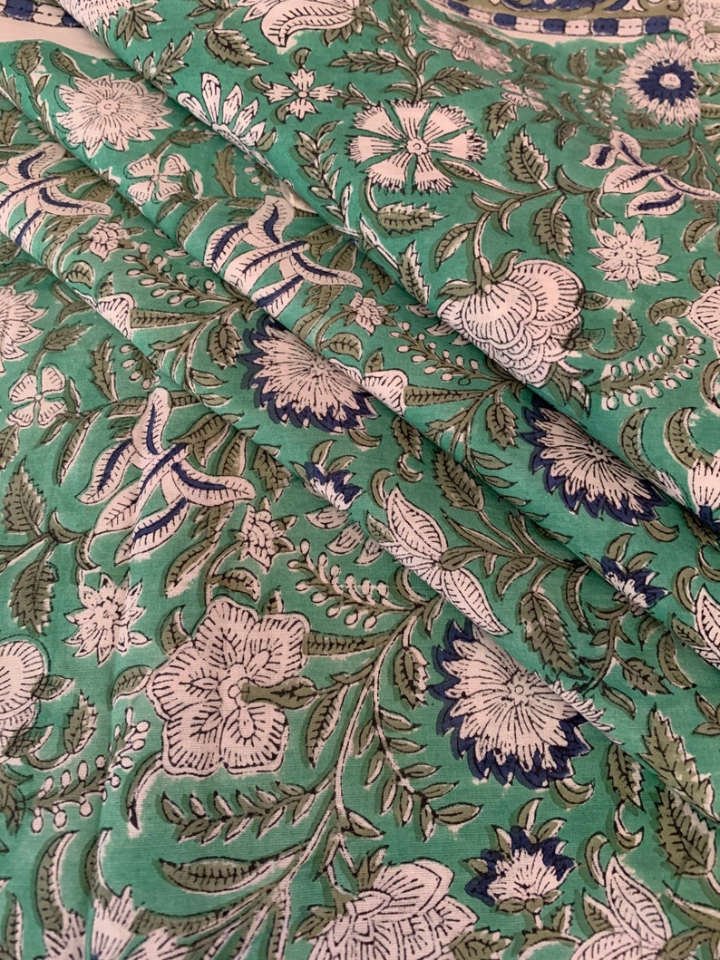 Floral Block Print Cotton Fabric Sewing Theme Fabric Womens | Etsy