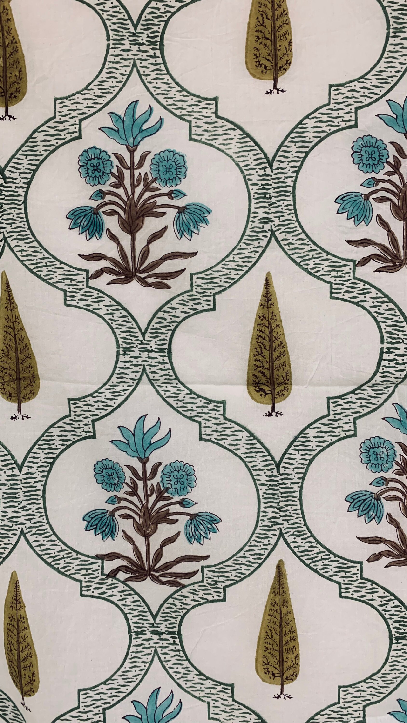 Hand block print floral print soft cotton fabric Fabric | Etsy