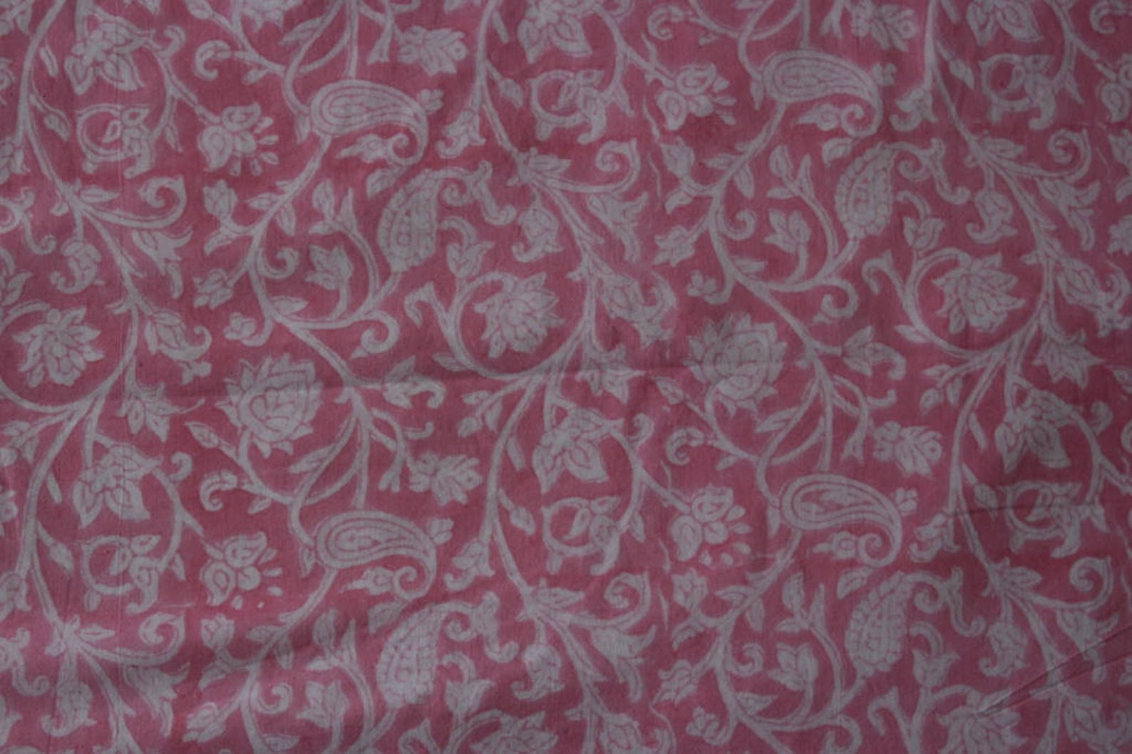 Pink Hand Block Print Casual Dresses Printed Cotton Fabric - Etsy