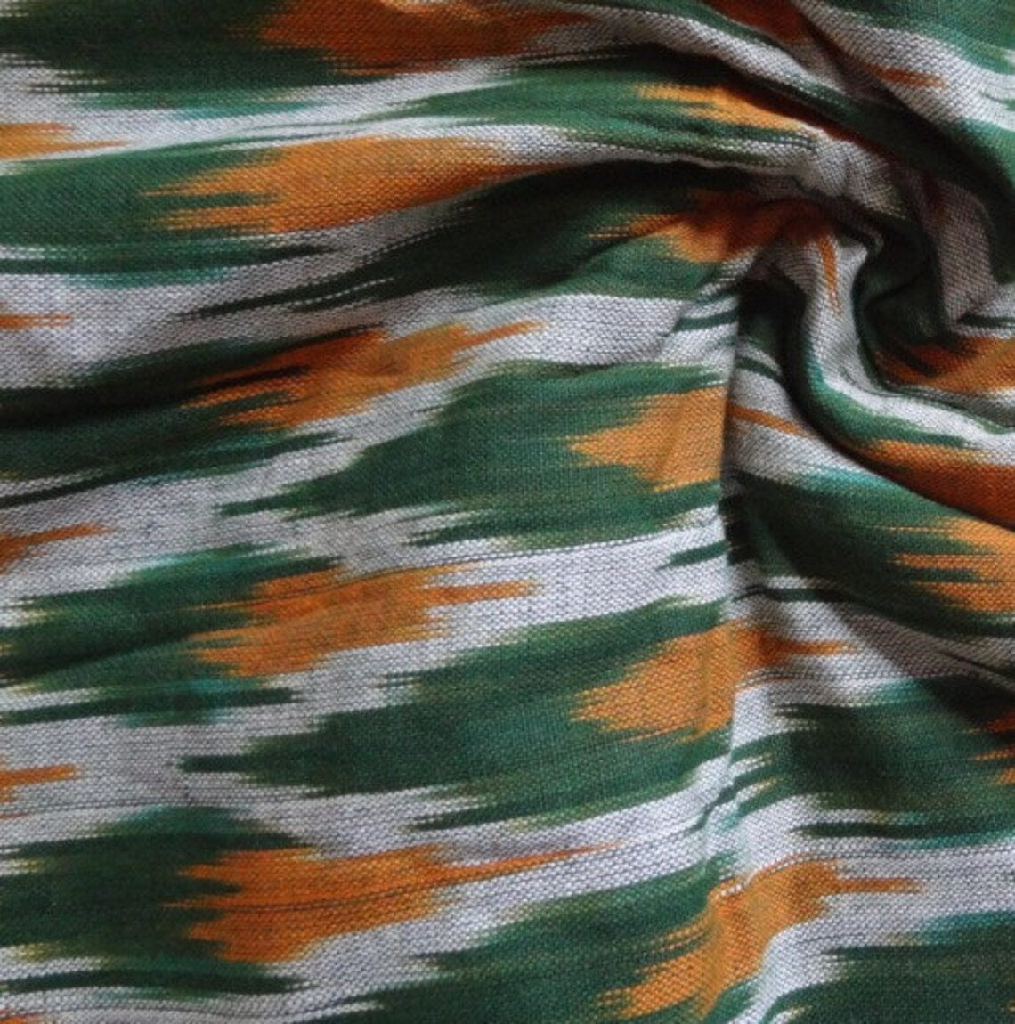 Green Ikat Fabric Cotton Fabric Womens Clothing Handwoven | Etsy