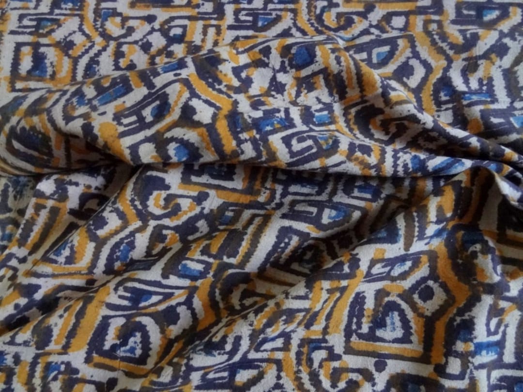 Geometric Print Block Print Fabric Womens Clothing Vegetable Dyes Tunic ...