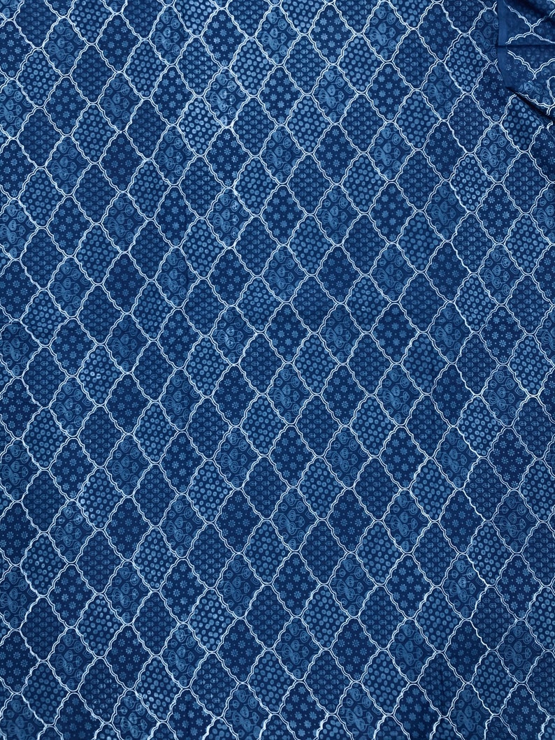 Indigo Block Print Fabric Hand Block Printed Fabric Natural - Etsy