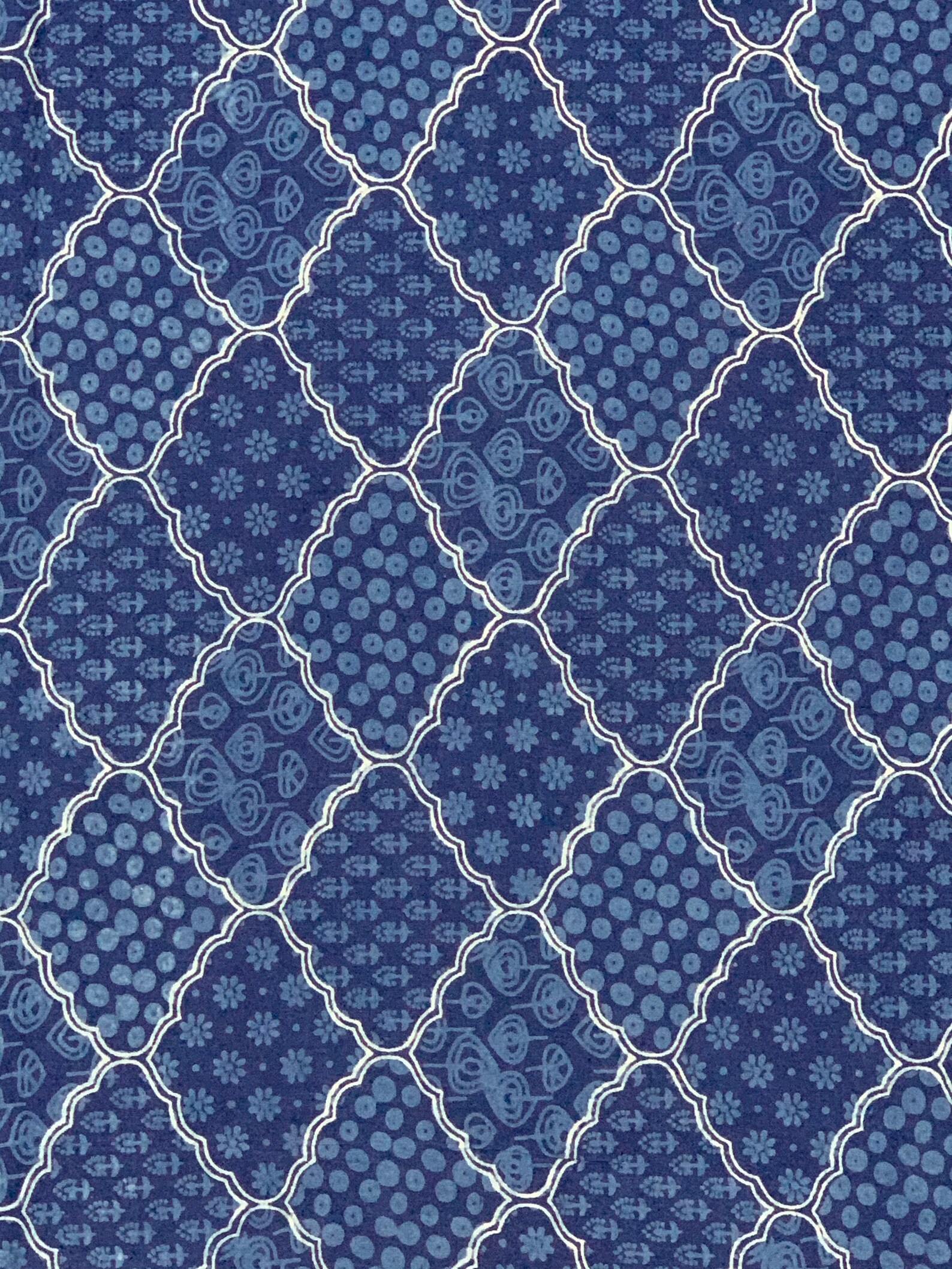 Indigo Block Print Fabric Hand Block Printed Fabric Natural - Etsy