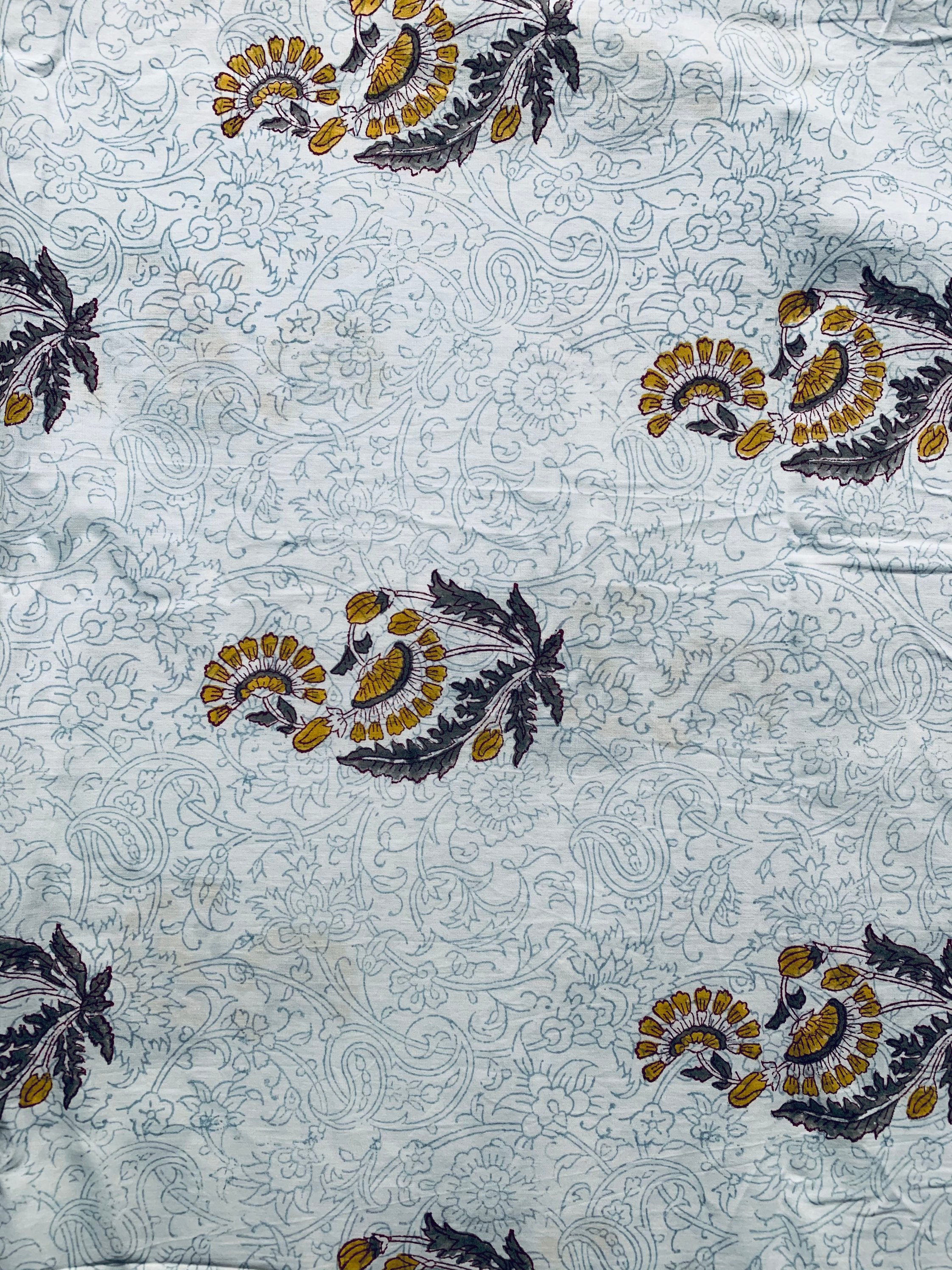 Floral Block Print Cotton Fabric Sewing Fabric Modern Floral | Etsy