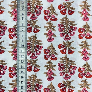 Floral Print Cotton Fabric Screen Print Fabric Modern Floral Fabric ...