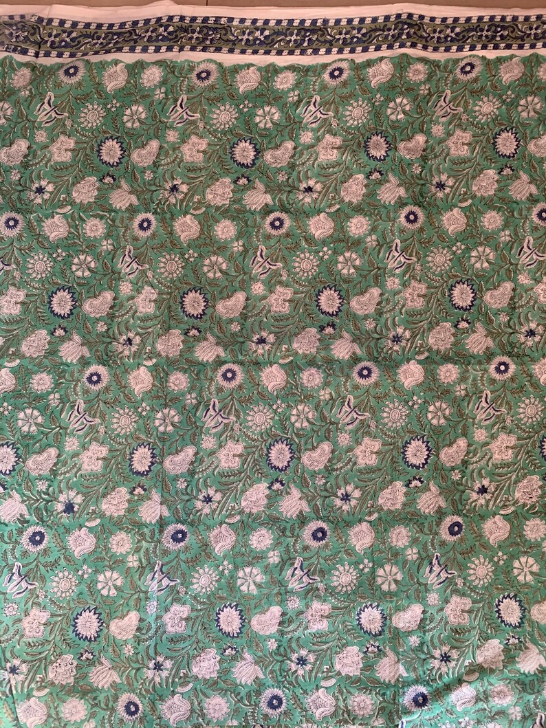 Floral Block Print Cotton Fabric Sewing Theme Fabric Womens | Etsy