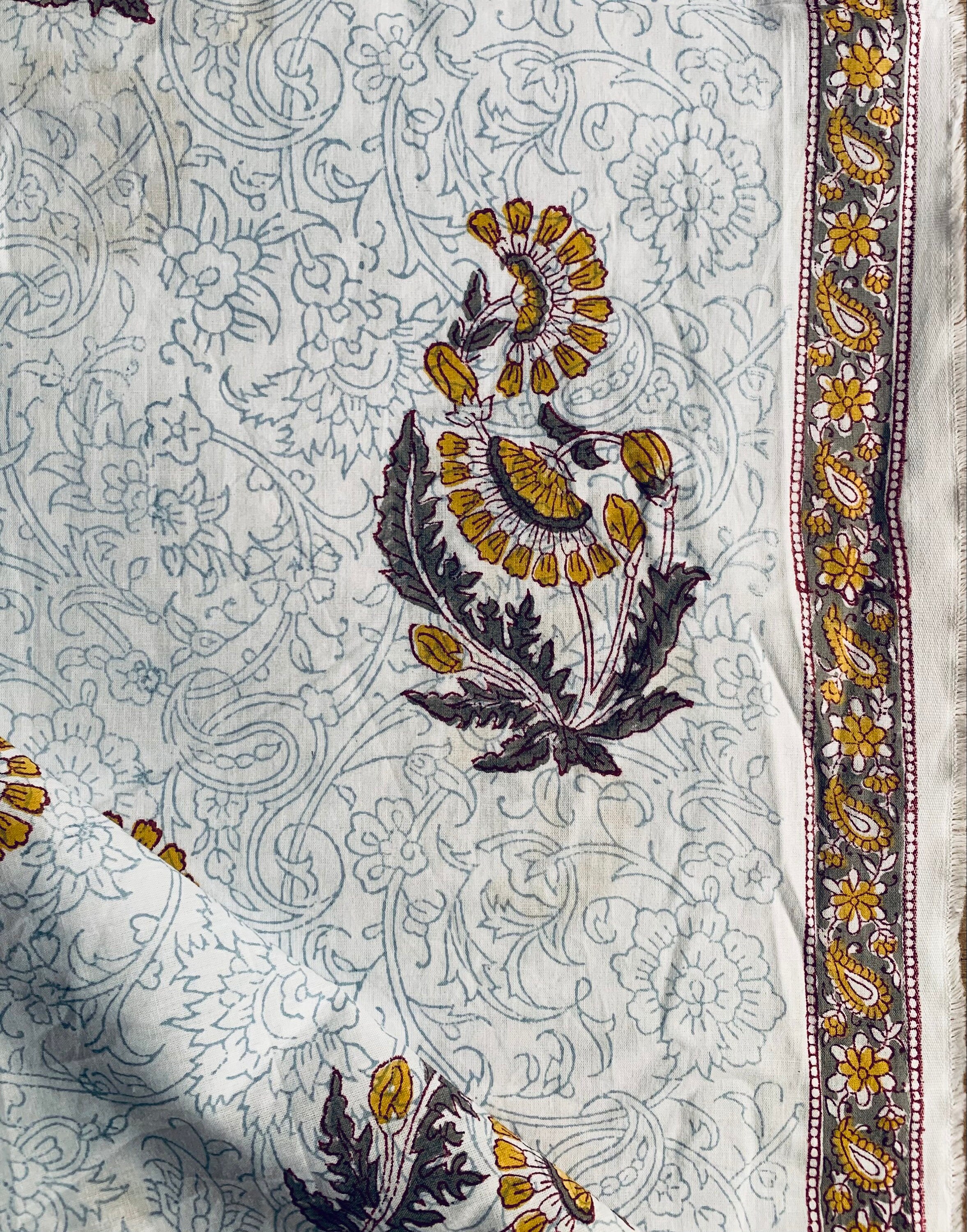 Floral Block Print Cotton Fabric Sewing Fabric Modern Floral | Etsy