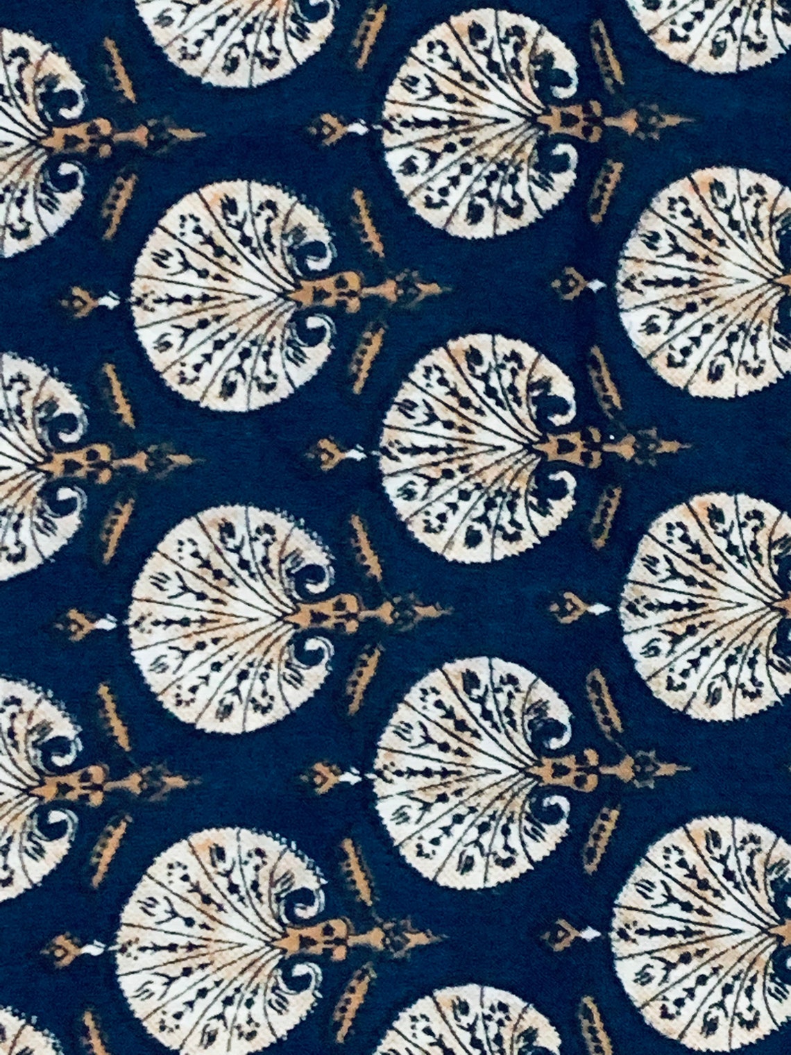Navy Modern Floral Fabric Soft Cotton Fabric Floral Screen | Etsy