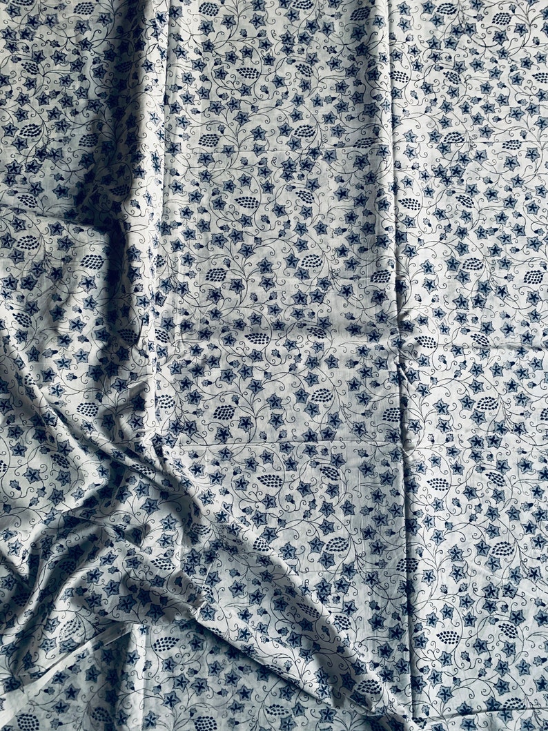 Soft Cotton Fabric Floral Block Print Soft Cotton Fabric Print - Etsy