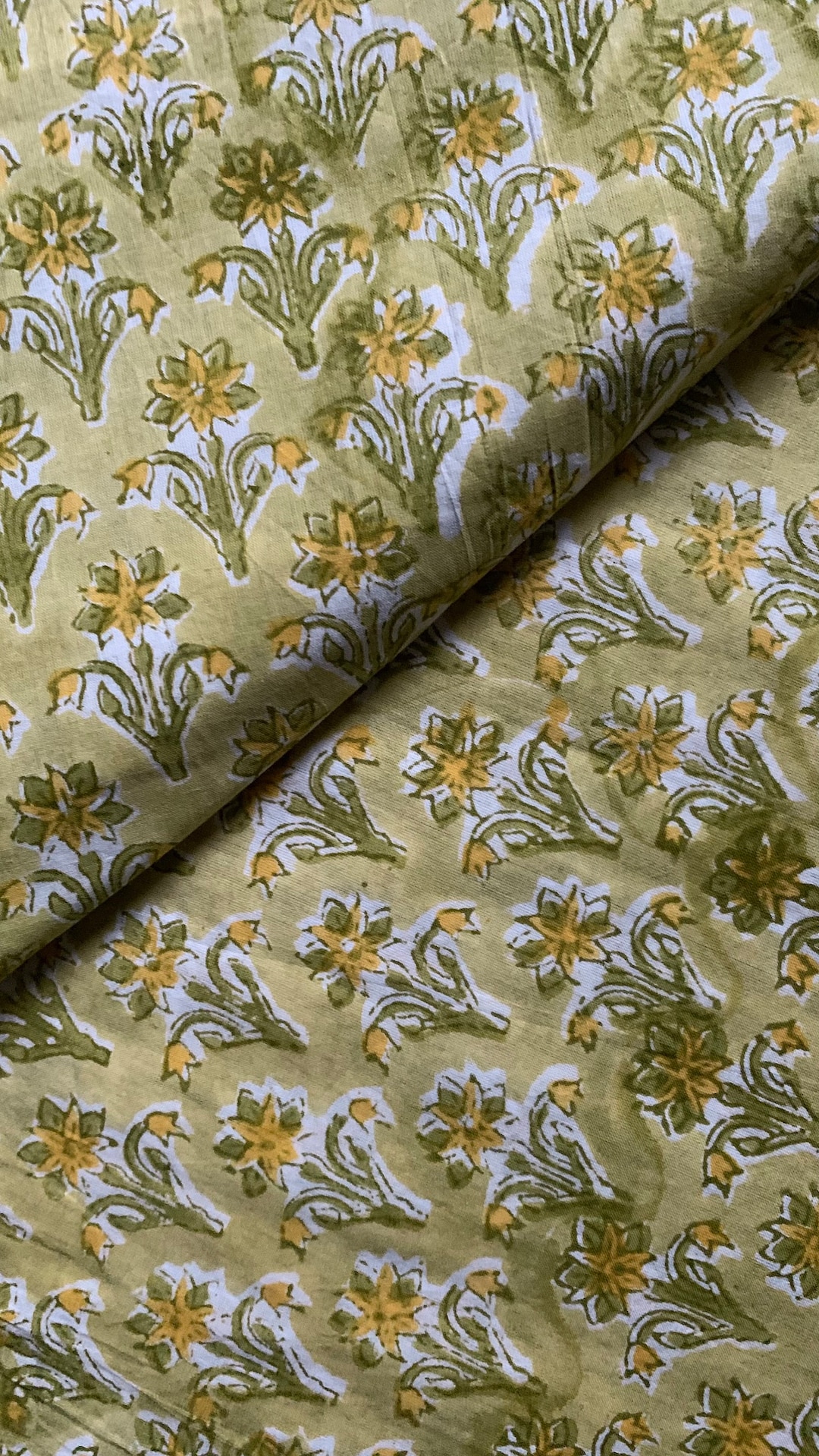 Cotton Fabric by the Yard Floral Print Fabric Hand Block Printed Cotton ...