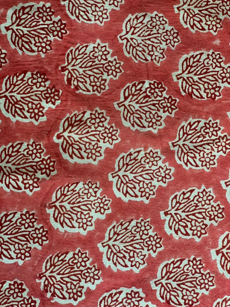 Beautiful floral print hand block print fabric modern | Etsy