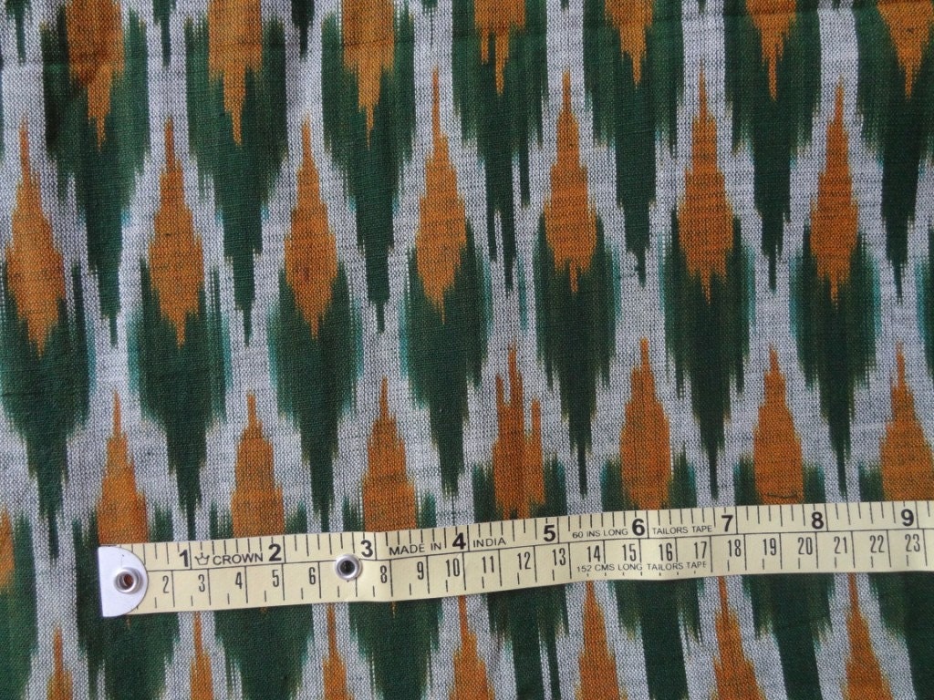 Green Ikat Fabric Cotton Fabric Womens Clothing Handwoven | Etsy