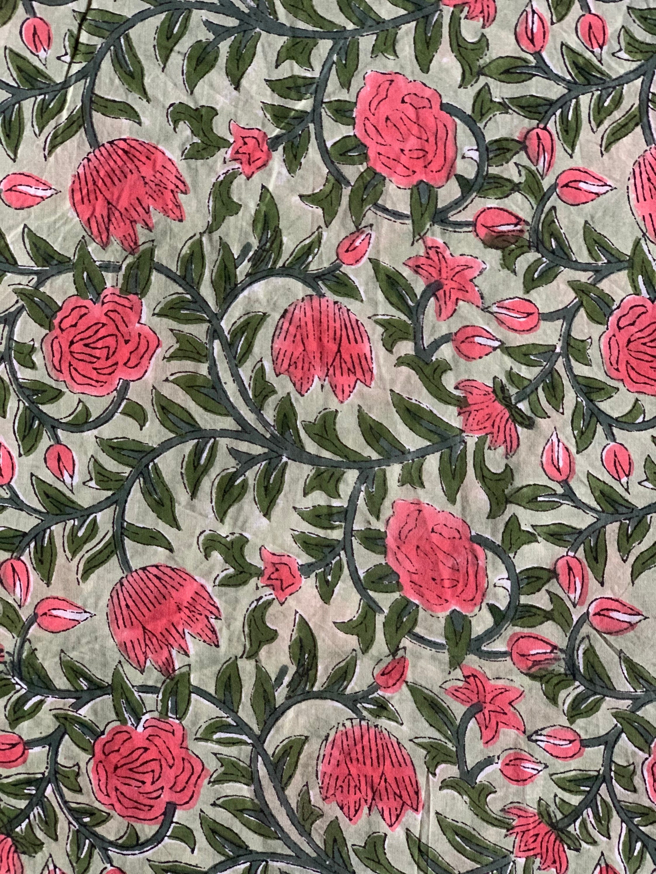 Hand Block Print Floral Print Soft Cotton Fabric Fabric | Etsy