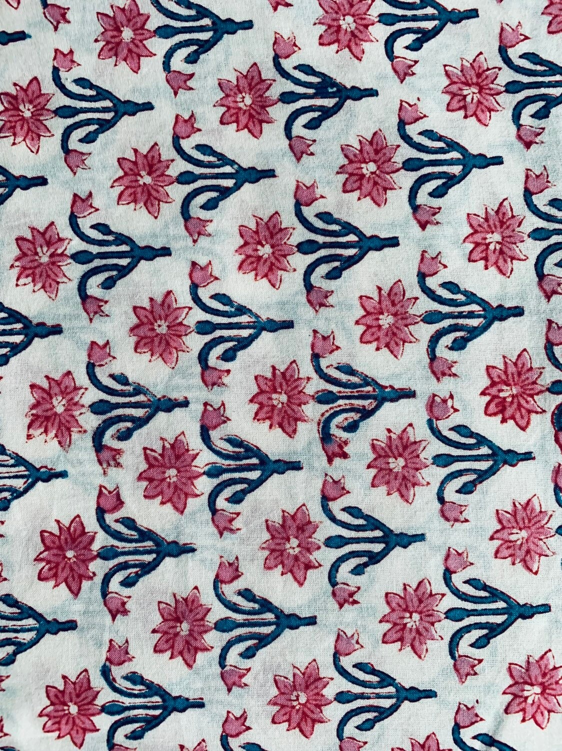 Pink Hand Block print printed cotton fabric block printed | Etsy