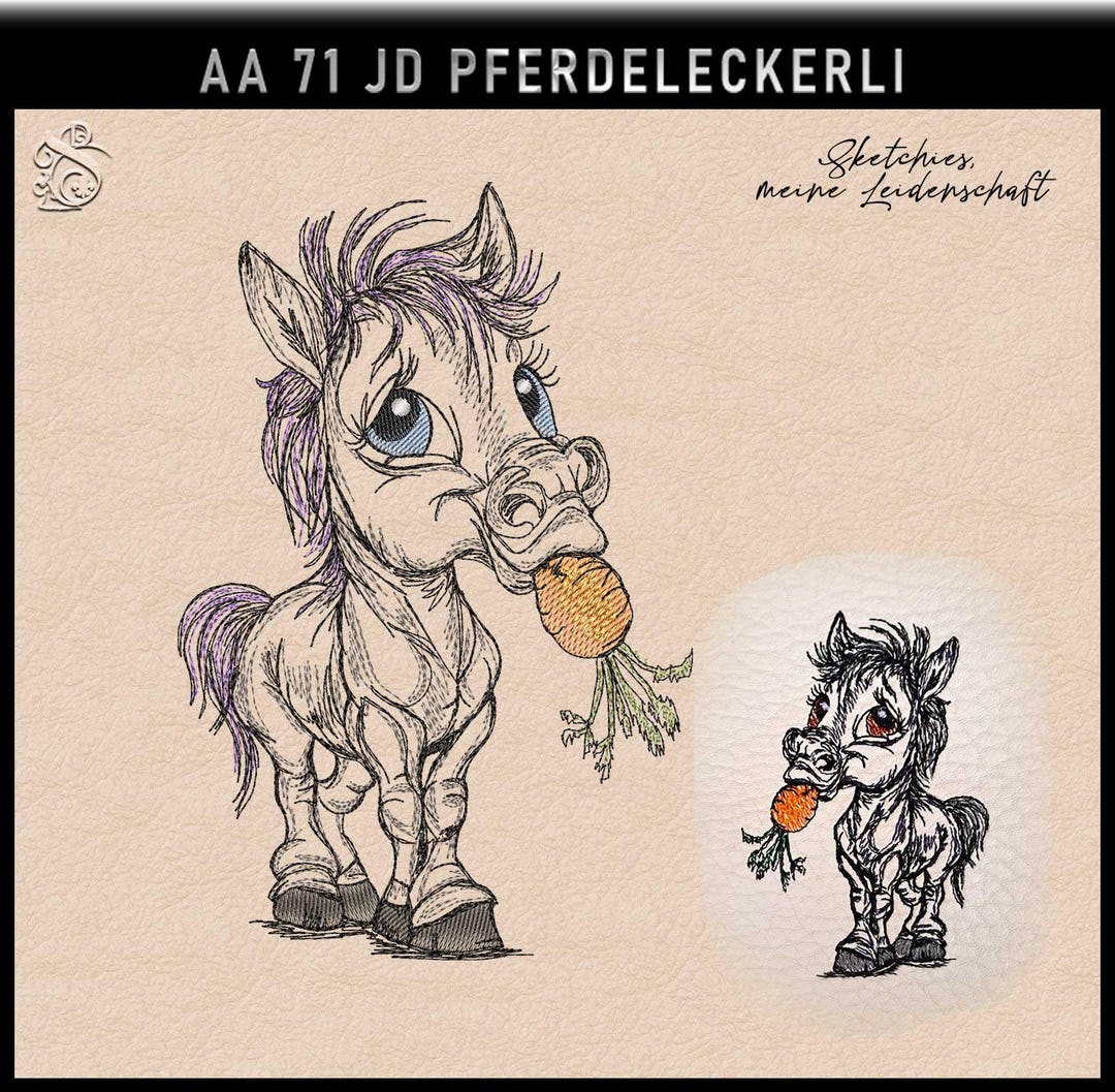 Embroidery File -JD Horse Treats -no.71 AA Sketchies My Passion - Etsy