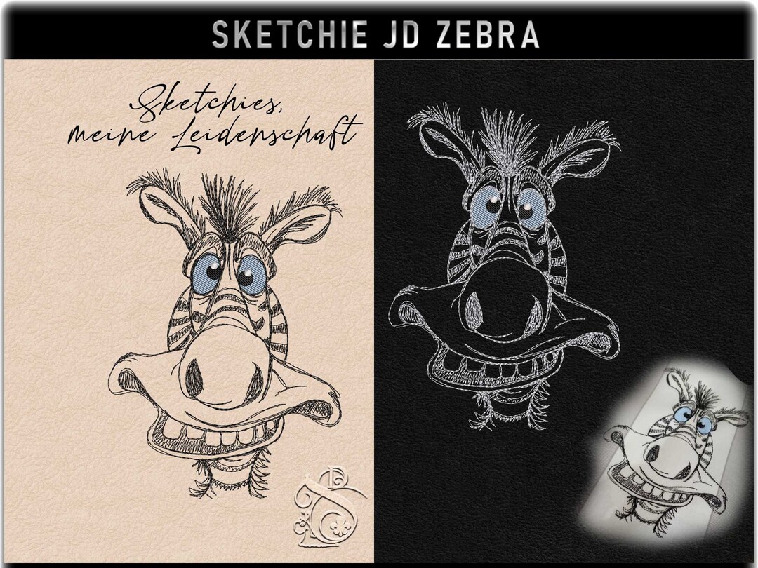 Embroidery File -JD Zebra-no.6 Sketchies My Passion - Etsy