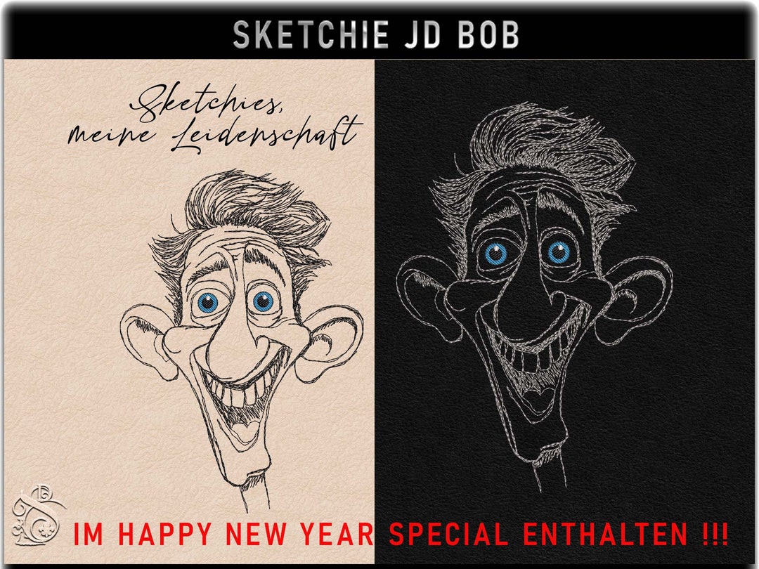 Embroidery File JD Bob Sketchies My Passion Character No. 2 - Etsy