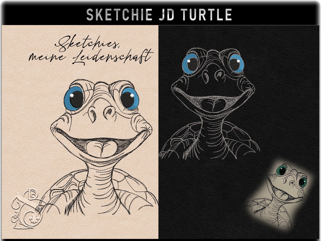 Embroidery File JD Turtle No.20 Sketchies My Passion - Etsy