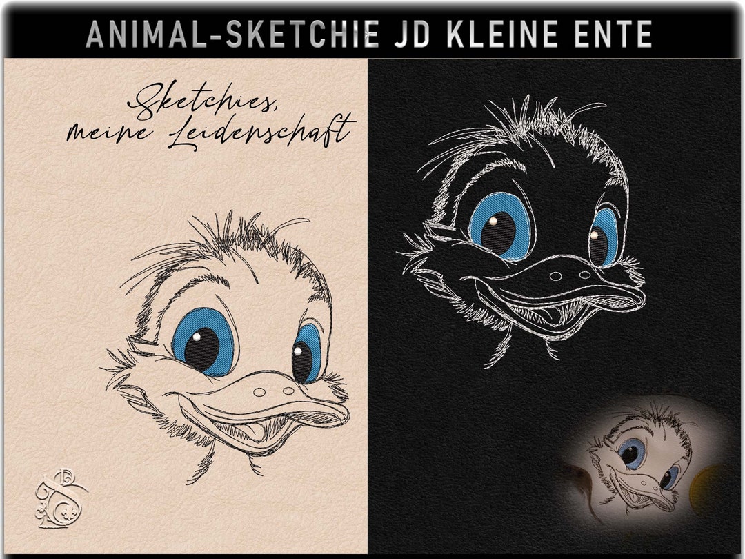 Embroidery File -JD Little Duck -no.49 Sketchies My Passion - Etsy