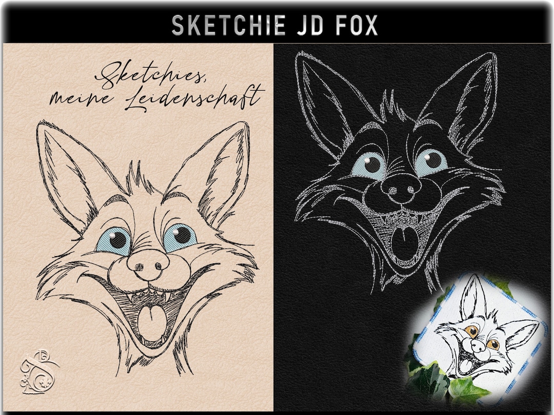 Embroidery File JD Fox-no.39 Sketchies My Passion - Etsy