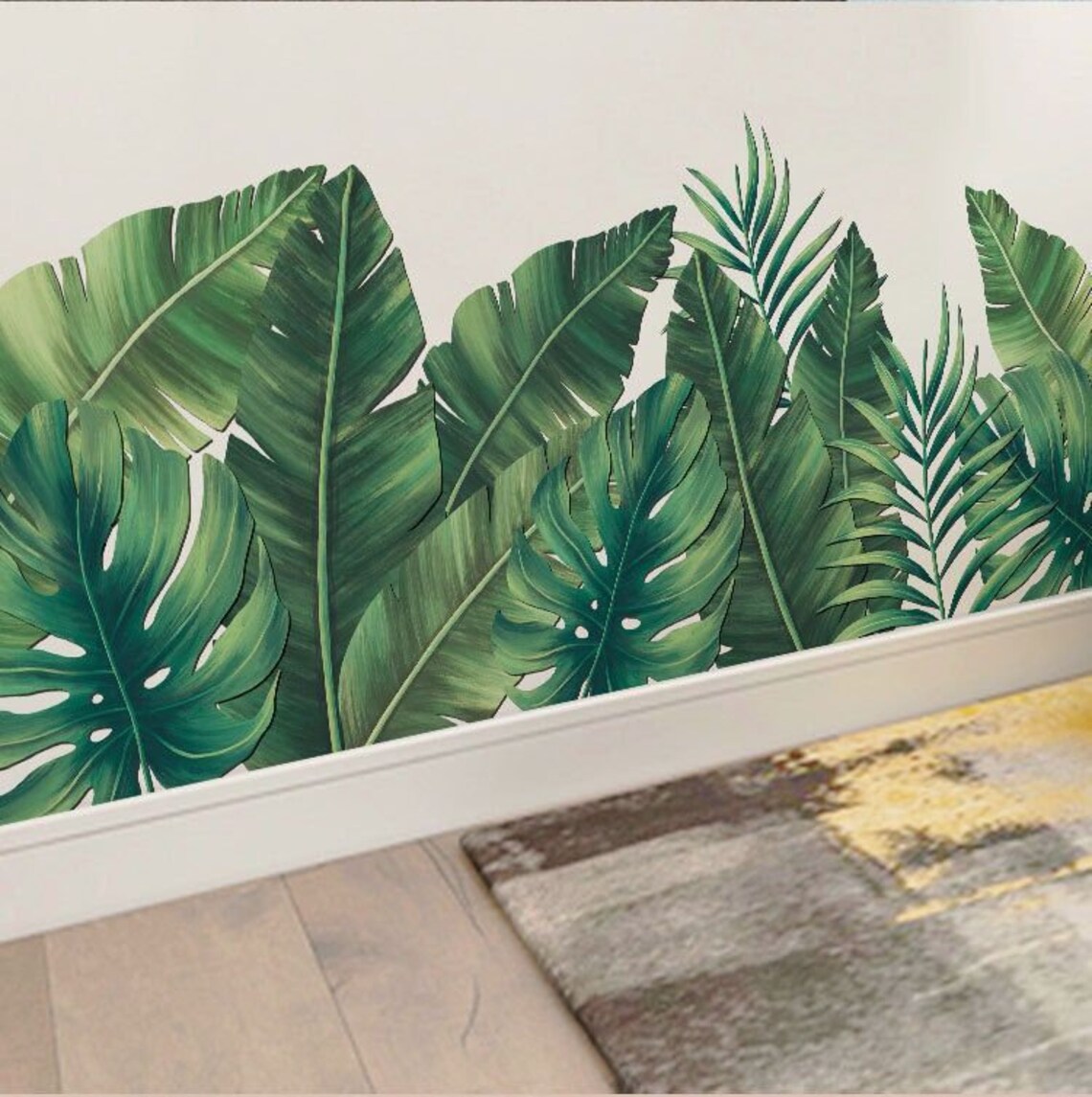 Sale-plant Big Leaf Wall Sticker Tropical Rainforest Banana - Etsy