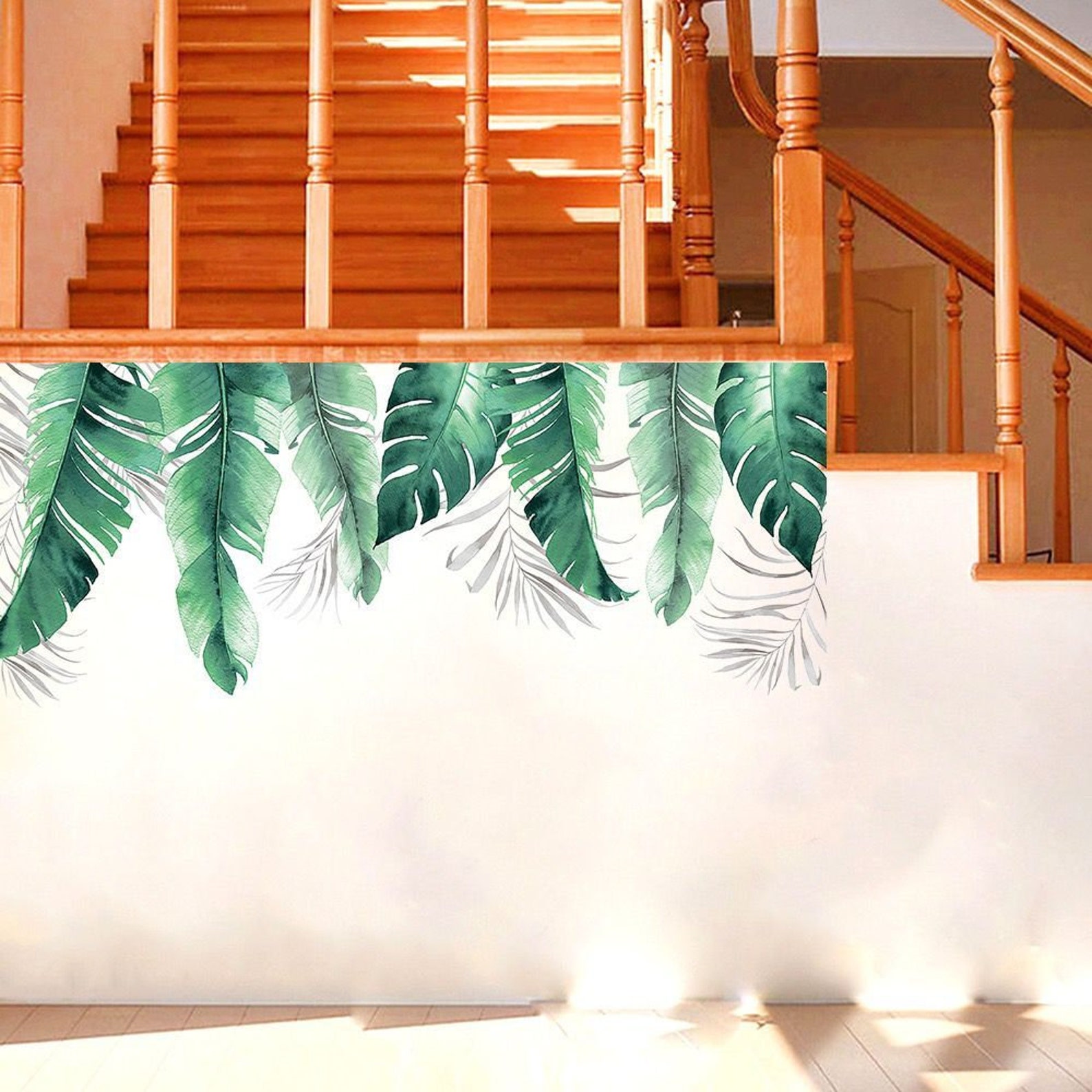 Big Tropical Palm Leaf Wall Stickers Green Plants Wall Decal - Etsy