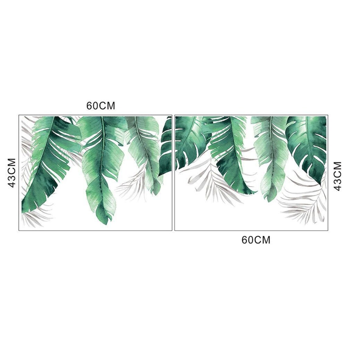 Big tropical palm leaf wall stickers green plants Wall decal | Etsy