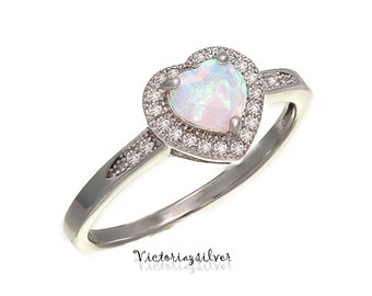 Opal Heart Ring - Etsy