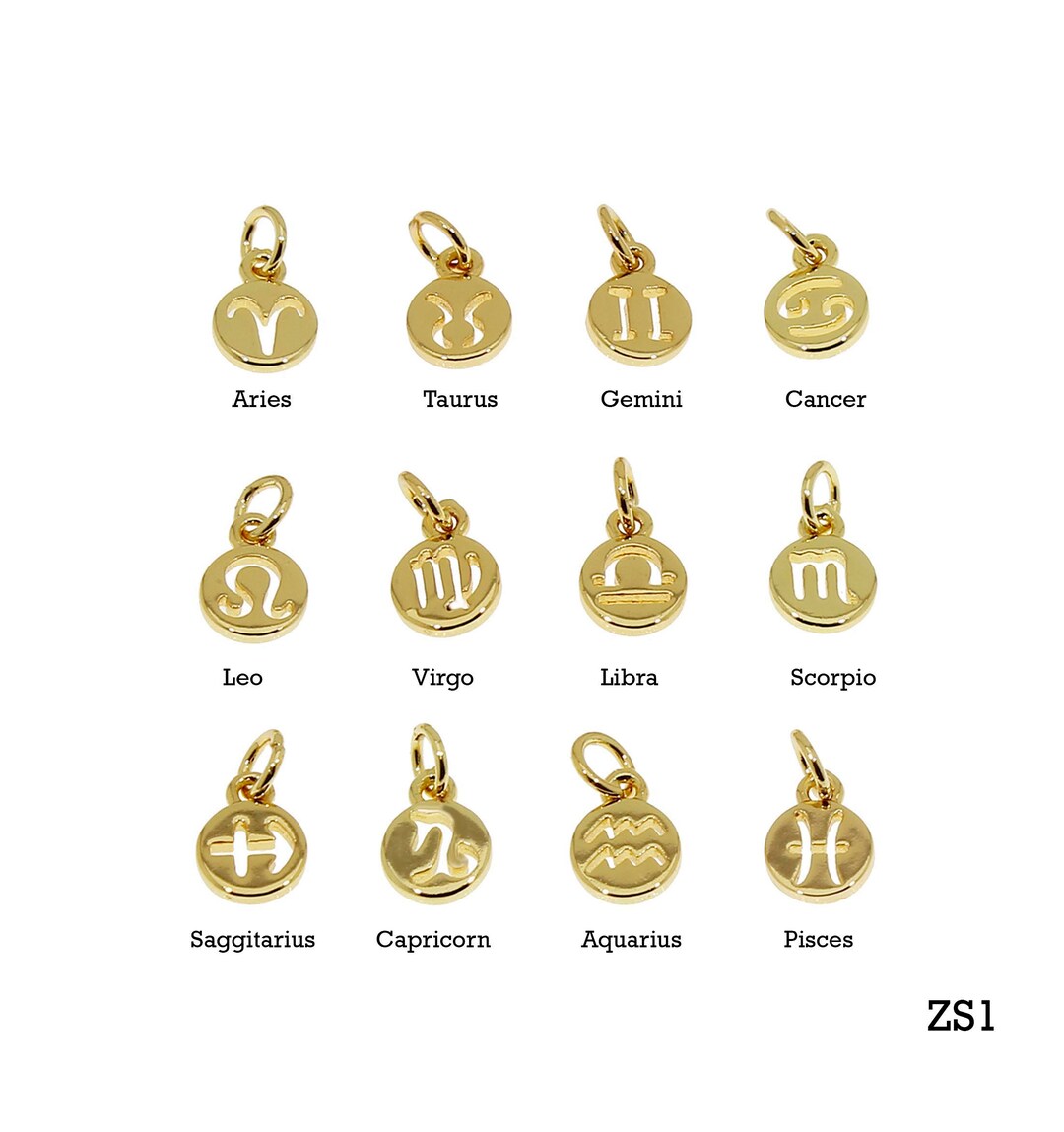 Zodiac Signs,gold Zodiac Sign,personalized Jewelry,astrological Signs ...