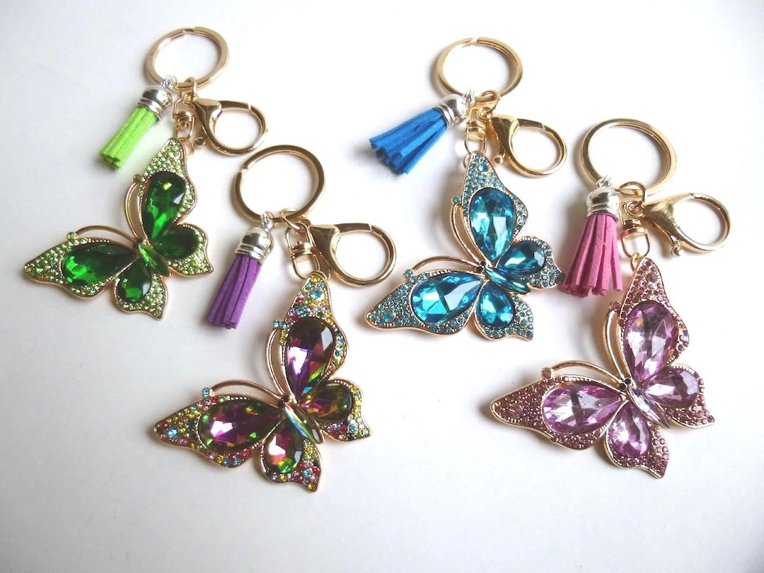 Personalized Butterfly Key Chains: Green, Blue, Pink, Multi-color, K351 ...