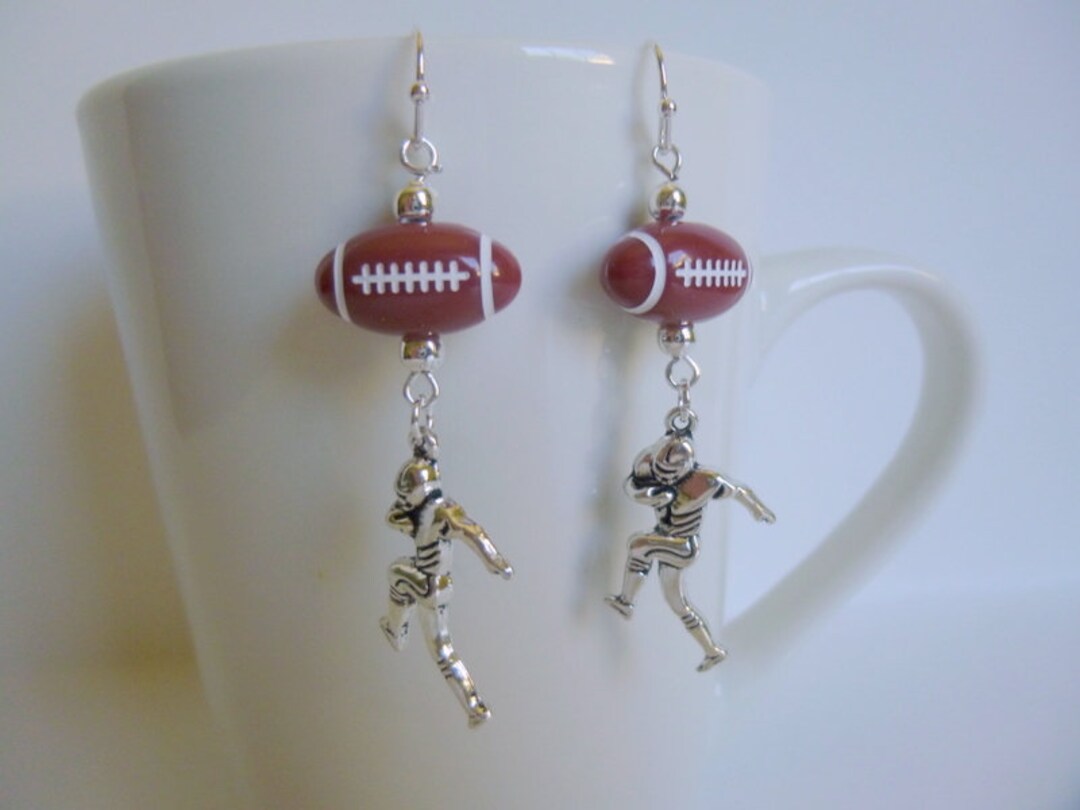 Football Earrings, Sports Earrings, Football Charm Earrings, Sports ...