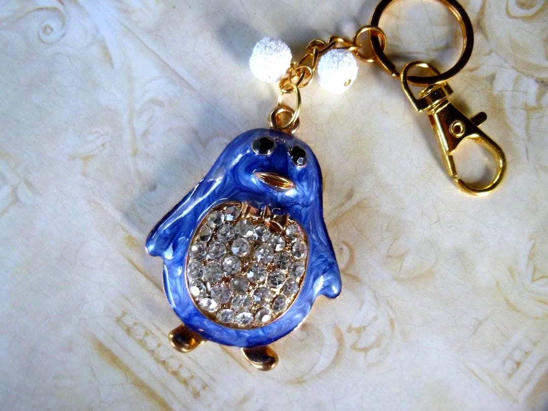 Rhinestone Belly Penguin Keychain: Snowballs Keyring Purse Charm, K328 ...