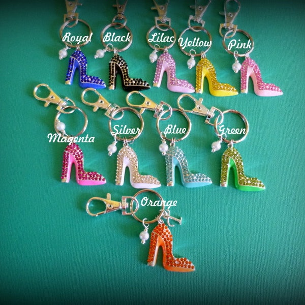 Rhinestone High Heel Keychains - Etsy