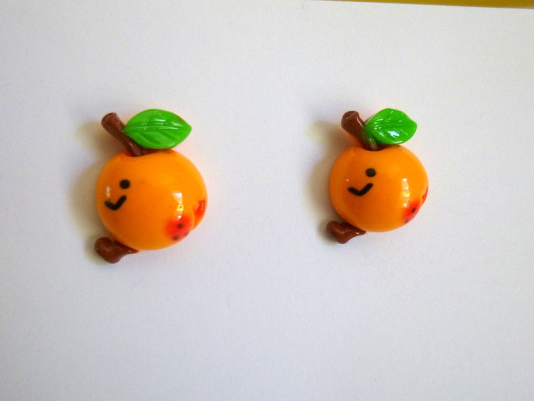 Orange Stud Earrings, Rosie Cheeks, Fruit Jewelry: E77 - Etsy