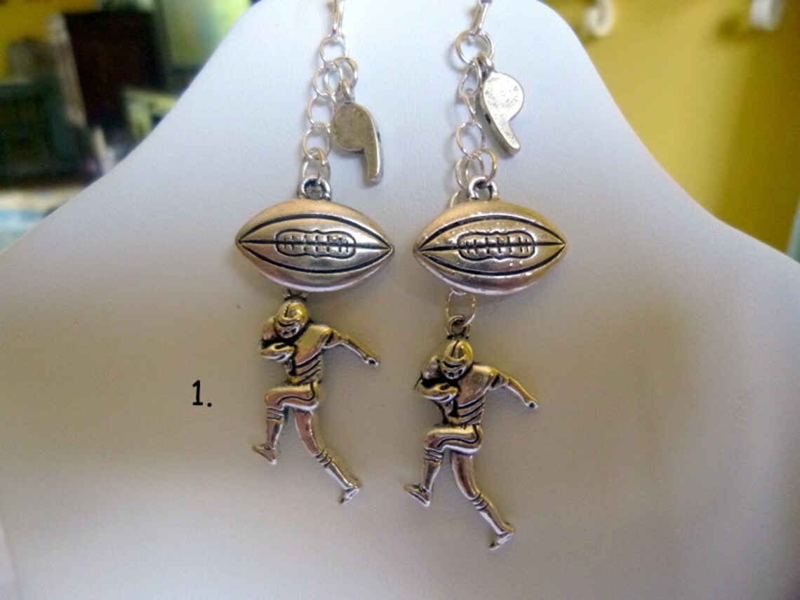Football Earrings Sports Earrings Football Charm Earrings | Etsy