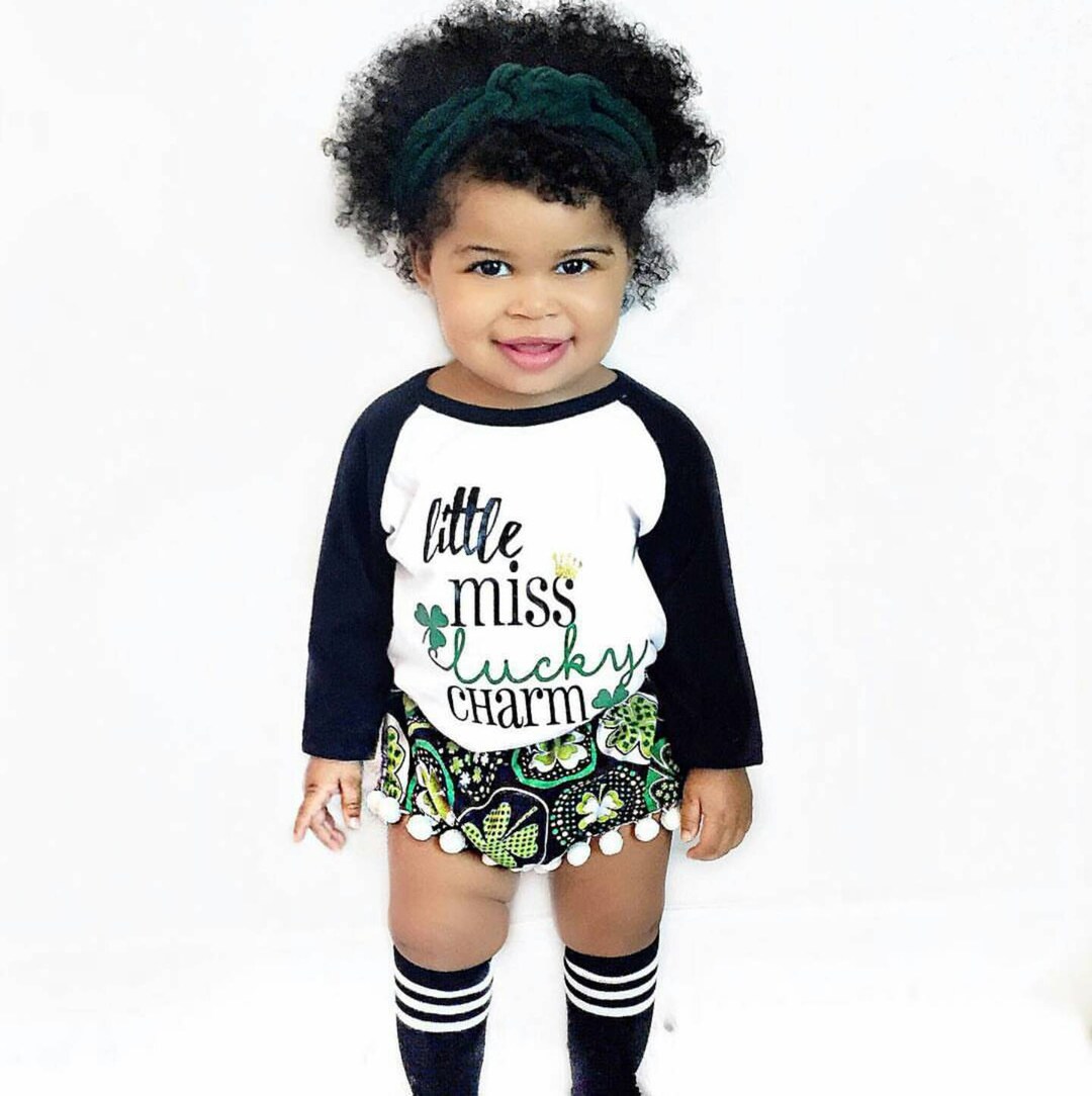 Kids St. Patrick's Day Little Miss Lucky Charm Kids St Patricks Tee 1st ...