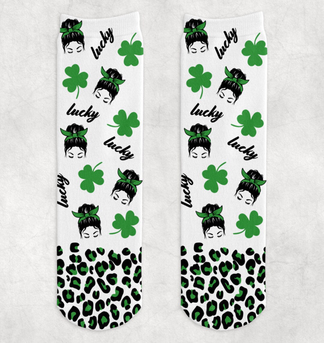 St Patricks Day Socks, Shamrock Socks, Lucky Mama Socks, St Patty Socks ...