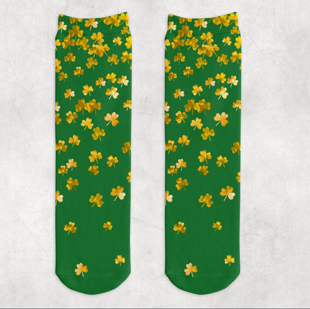 Shamrock Socks, St Patricks Day Socks, Green Shamrock Socks, St Patty ...