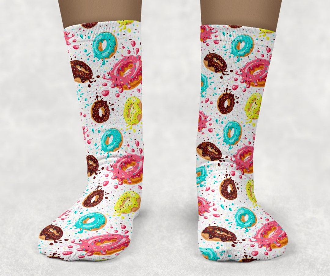 Donut Socks, Sweet Trest Socks, Watercolor Toddler Socks for Kids ...