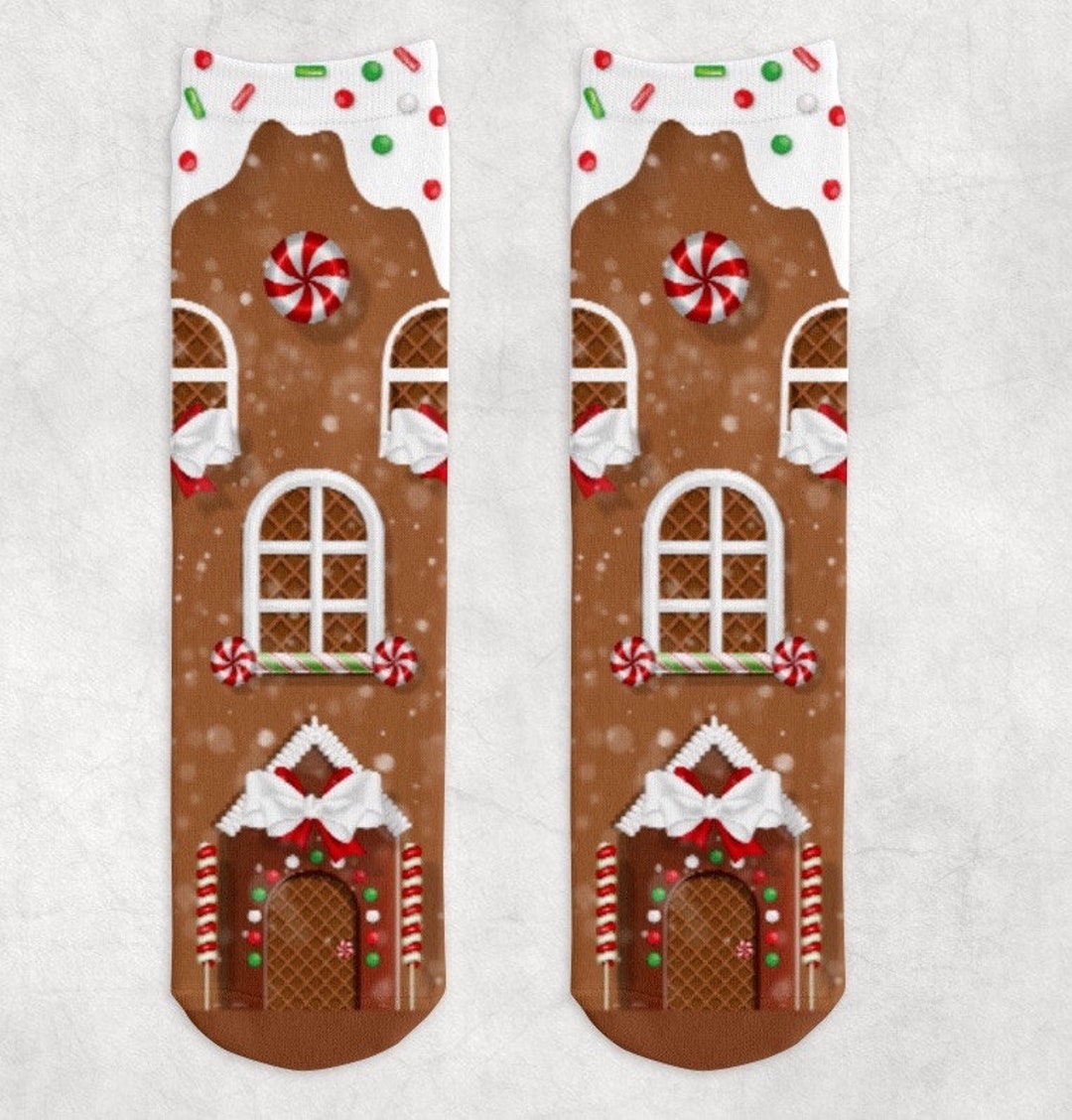 Gingerbread House Socks, Toddler Socks, Family Christmas Socks ...