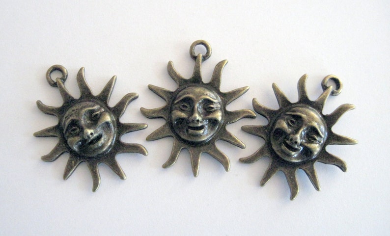 Bronze Sun With Face and Rays Pendant. Sun Pendant. - Etsy