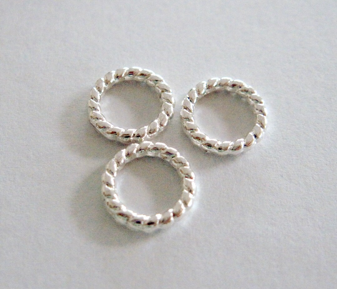 20 Fancy Jump Rings With Twisted Edge Design. Closed Jump Rings ...